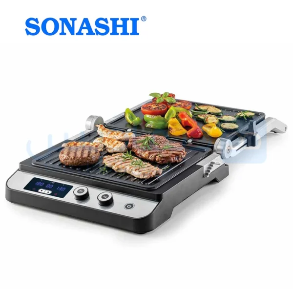 Sonashi Grill À Viande Et Barbecue Électrique – plaque antiadhésif ...